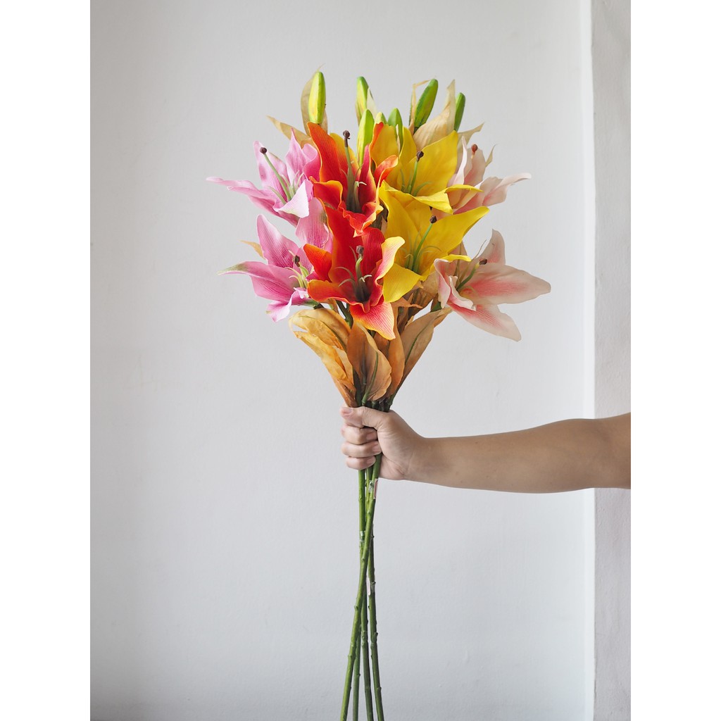 Jual Bunga Artificial Tiger Lily Tangkai Panjang (NSD002SB) | Shopee ...