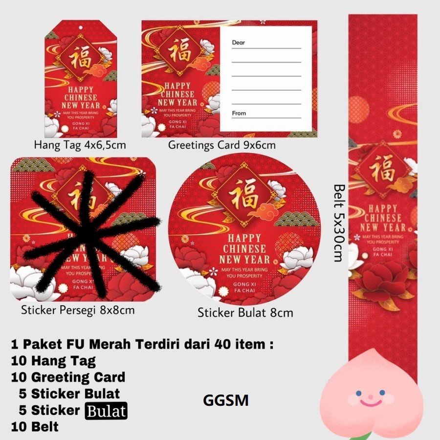 Jual Hang Tag Kartu Ucapan Label Card Sticker Belt Hampers Imlek Sincia ...