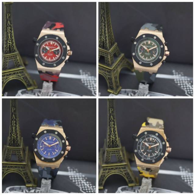 Jual JAM TANGAN AP CHRONOGRAPH RUBBER SEMI SUPER | Shopee Indonesia