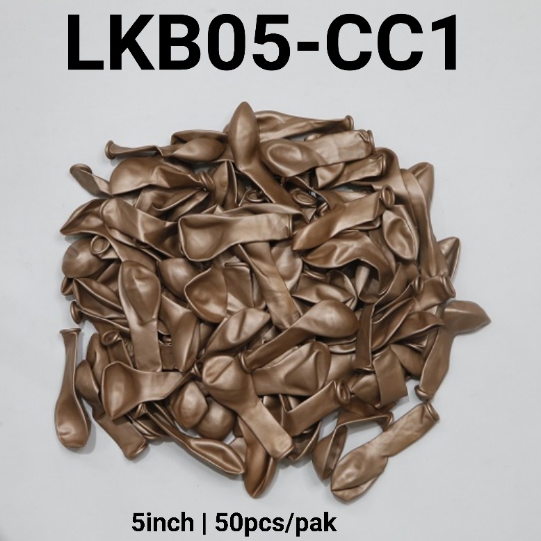 Jual LKB05-CC1 Balon latex 5inch isi 50 chrome tebal mengkilap coklat ...