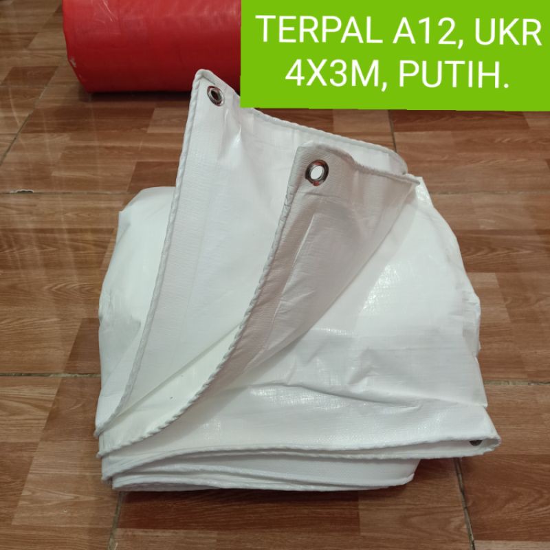 Jual terpal plastik ukuran 3x4m tebal dan kuat,type A12, warna putih ...