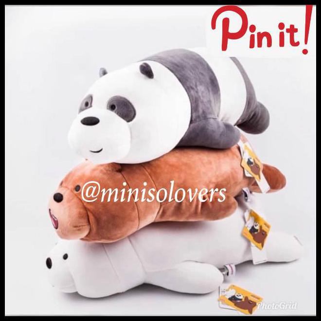 Jual Miniso We Bare Bears Boneka Bolster Jumbo Size Stack Panda Ice ...