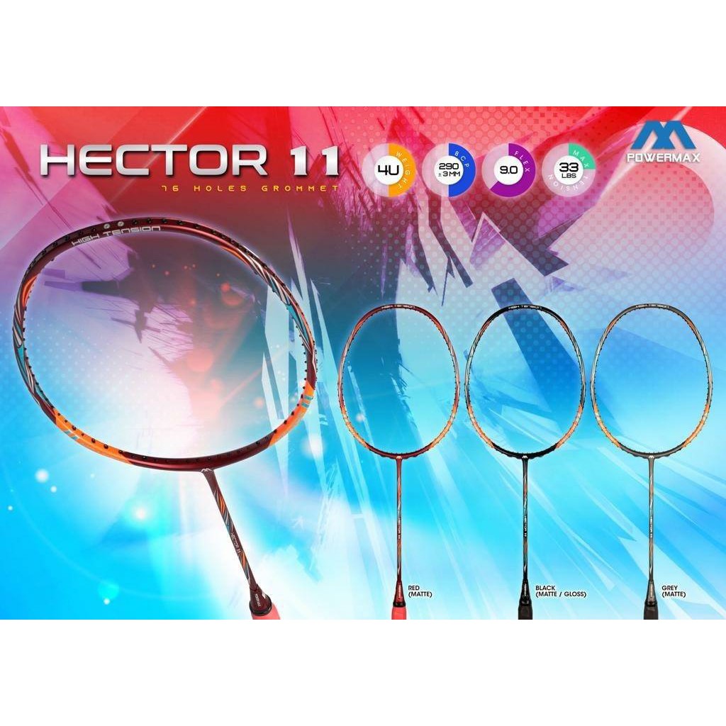 Jual Raket Power Max Hector 11 Original Bisa tegagan sampe 33 Lbs ...