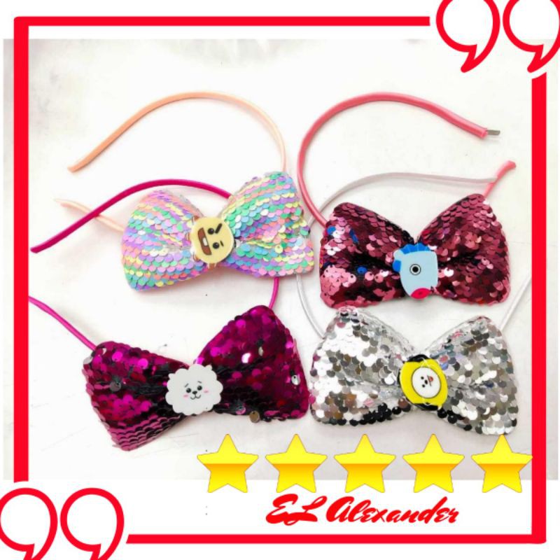 Jual set 6 pc BANDO KARAKTER PITTA BTS GLITTER / BT21 BTS LUCU KPOP ...