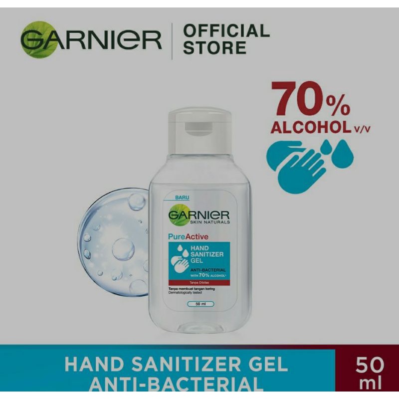 Jual garnier pure active hand sanitizer gel 50ml | Shopee Indonesia