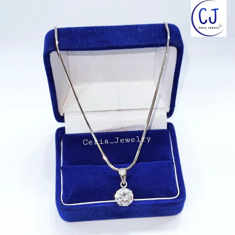 Jual Kalung Perak Wanita Asli Silver 925 Lapis Emas Putih Asli ...