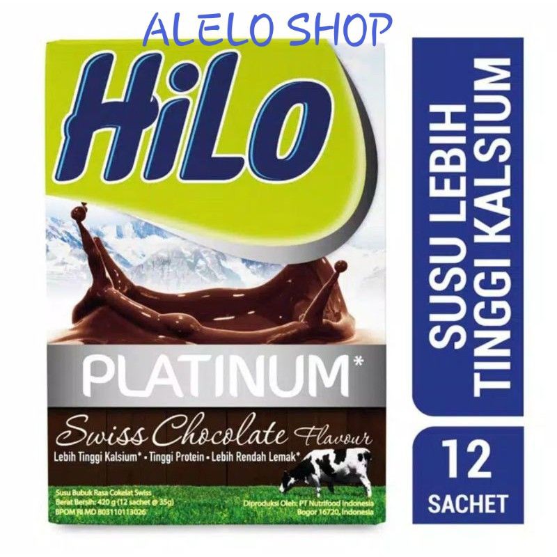 Jual HiLo platinum swisse chocolate 420 g susu kalsium coklat swiss 32 ...