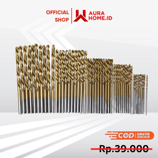Jual Mata Bor Power Drill Bits Titanium Coated 50 PCS / Mata bor Mini ...