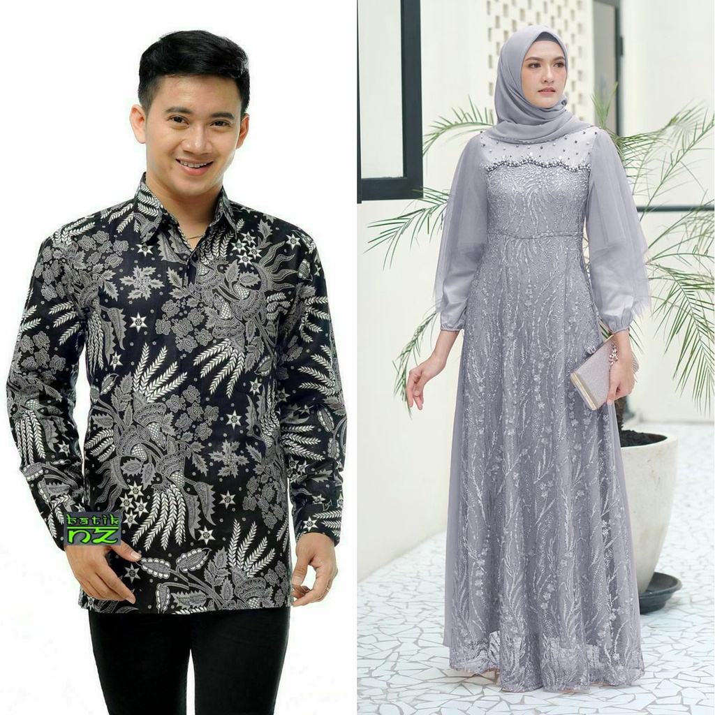 Jual Baju Batik Couple Gamis Brukat | Batik Couple Baju Tunangan ...