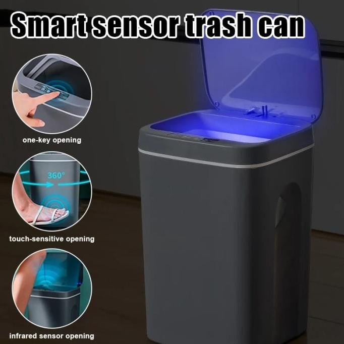 Jual Triple W 14L Automatic Smart Sensor Trash Tempat Tong Sampah Otomatis - Putih | Shopee ...