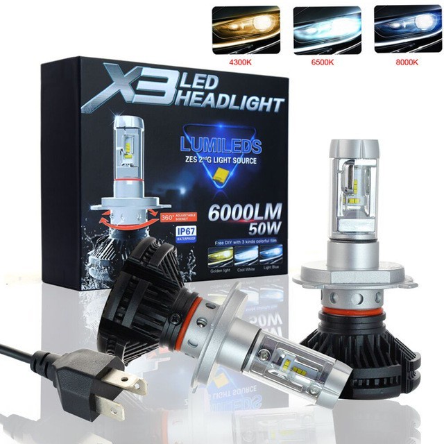 Jual Lampu Head Lamp TURBO LED X3 seri H7 3 warna | Shopee Indonesia