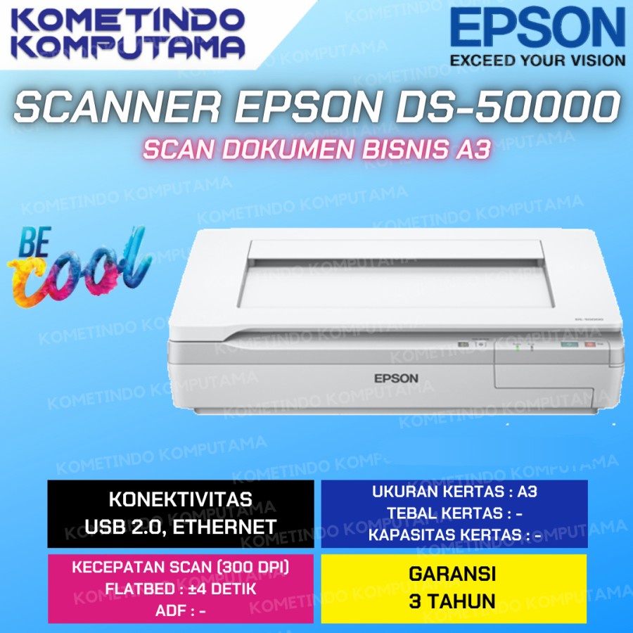 Jual DS50000 A3 Epson WorkForce Flatbed Document Scanner / DS-50000 A3 ...
