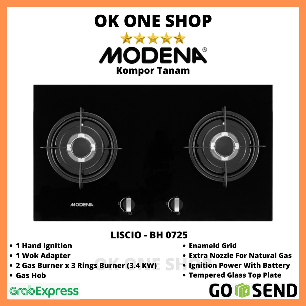Jual Modena Kompor Tanam - BH 0725 / BH-0725 / BH0725 (2tungku) | Shopee Indonesia