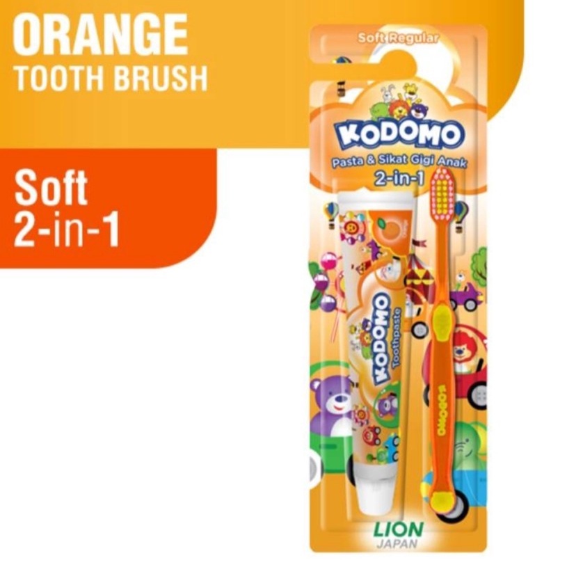 Jual KODOMO 2 IN 1 TOOTHPASTE TOOTHBRUSH SOFT REGULER ZIGZAG KESEHATAN PERAWATAN MULUT SIKAT ...