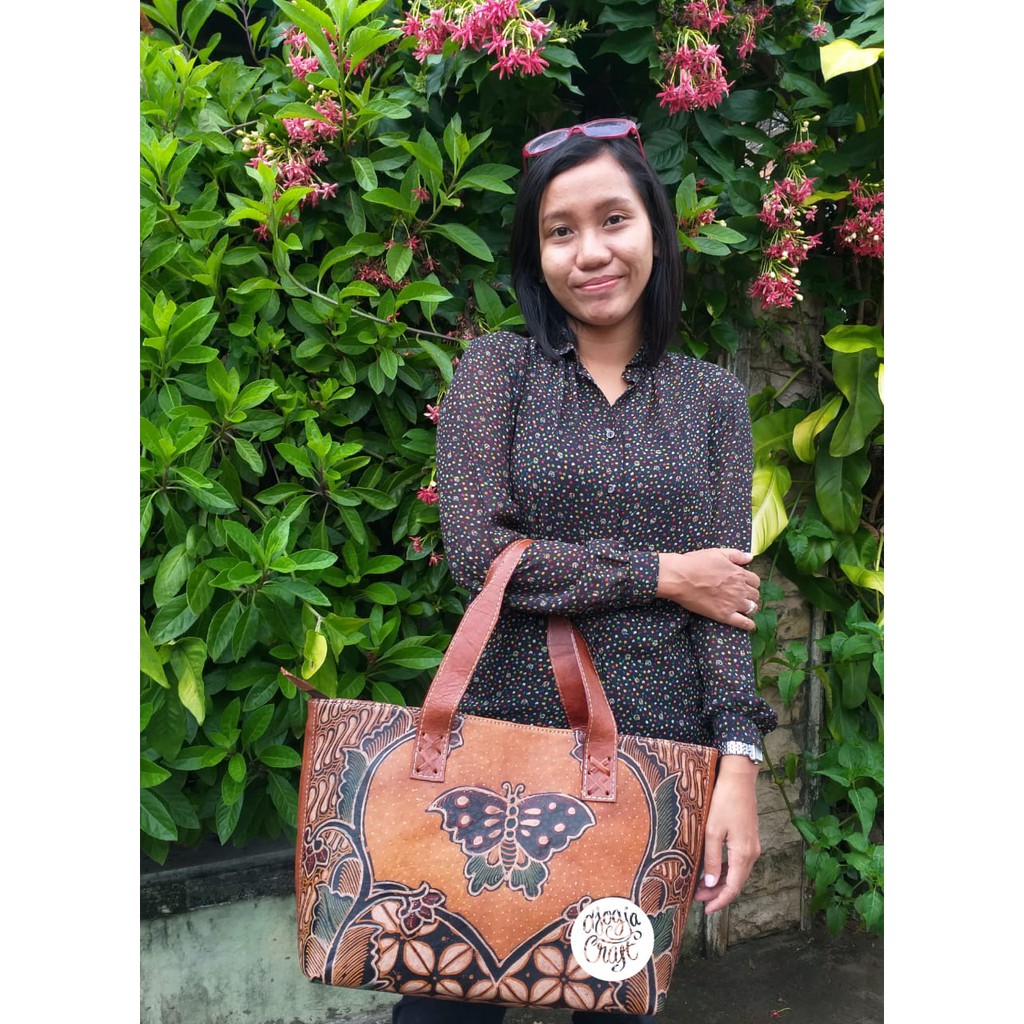 Jual Tas Kulit Bottega Lukis Full - Kupu | Shopee Indonesia