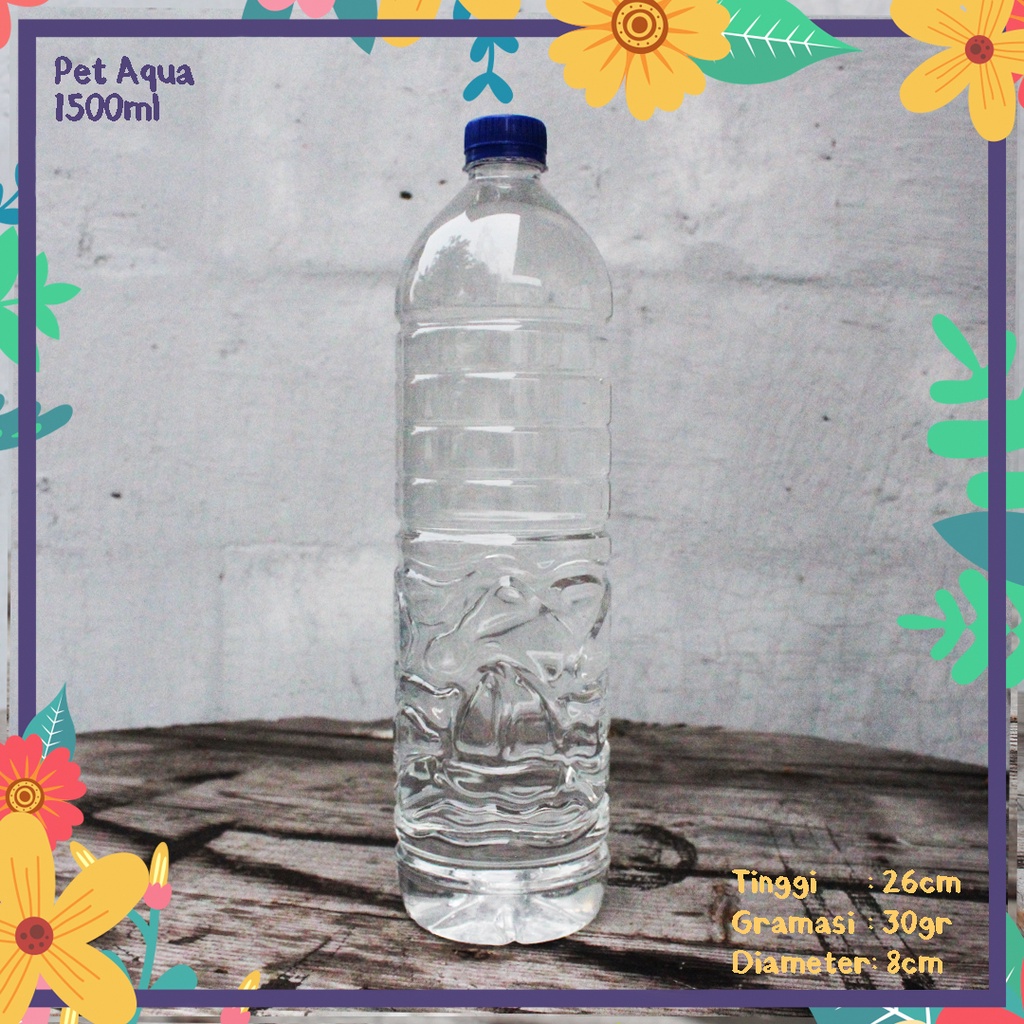 Jual BOTOL PLASTIK AQUA 1500ML 1,5LITER SETENGAH LITER KEMASAN AMDK AIR ...
