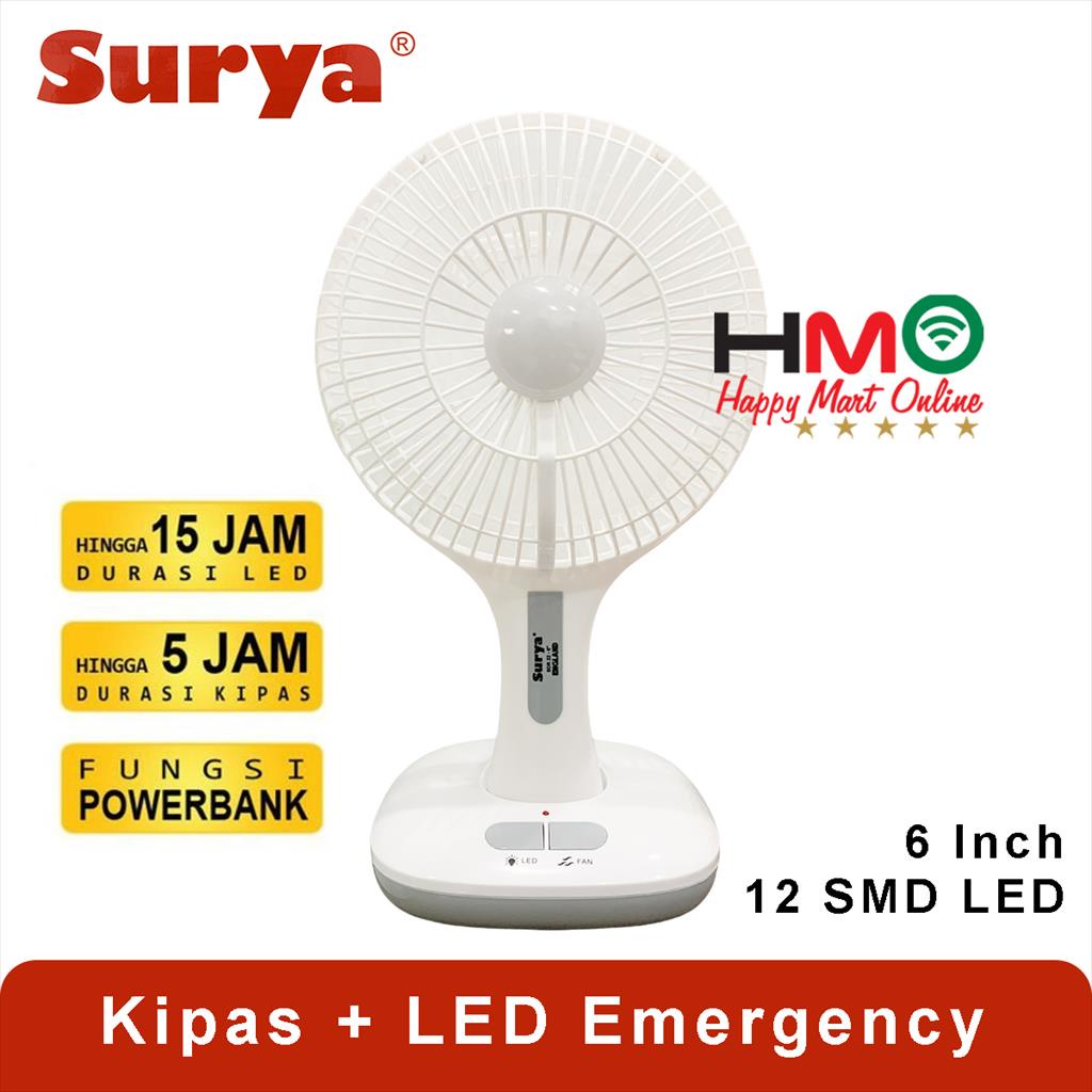Jual Kipas Angin Portable + Lampu Emergency Lamp LED Surya England 6 ...