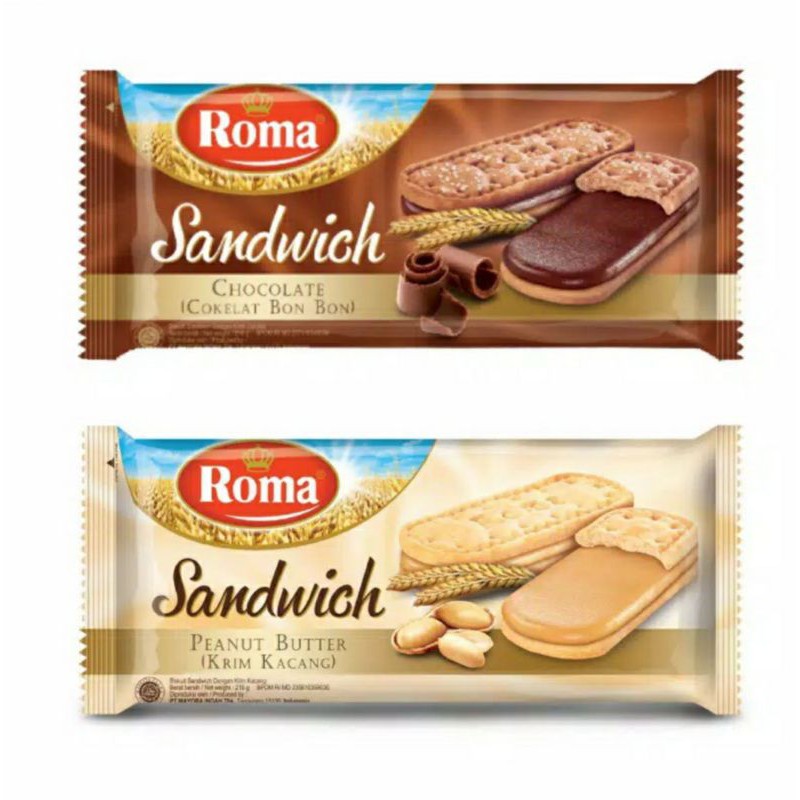 Jual Roma Sandwich Chocolate 189g - Peanut Butter 216g | Shopee Indonesia