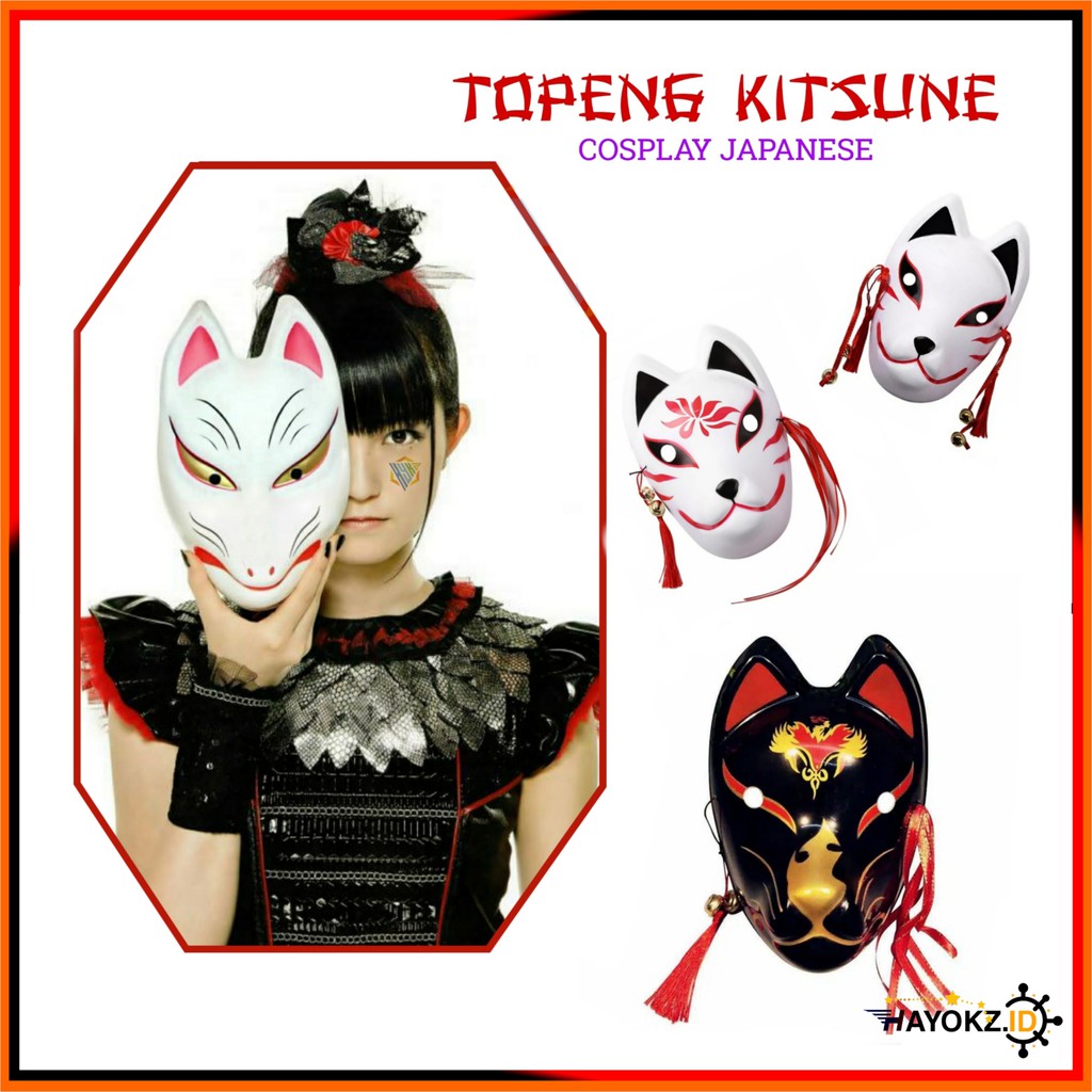 Jual Topeng Kitsune Siluman Rubah FullFace Cosplay Japanese Mask Anime ...