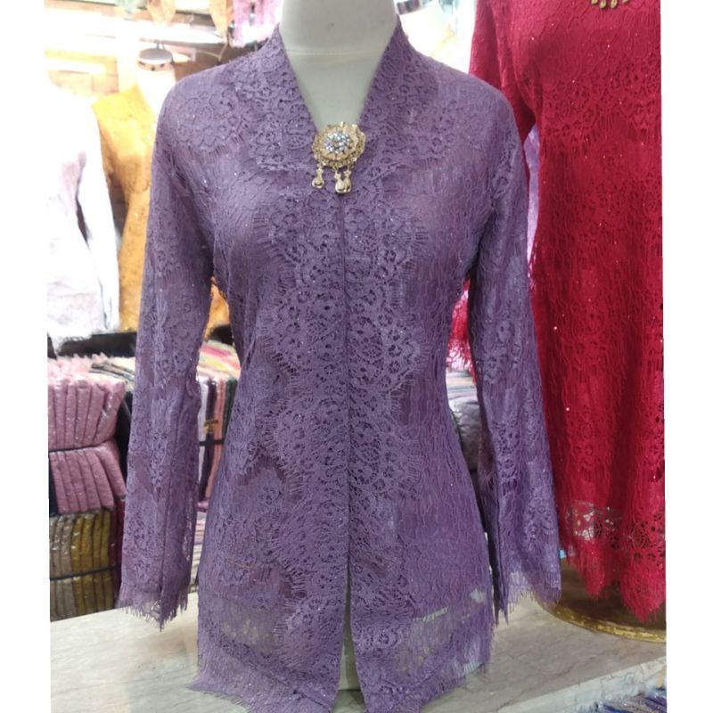 Jual kebaya brukat lengan panjang//kebaya brukat rendah//kebaya brukat ...