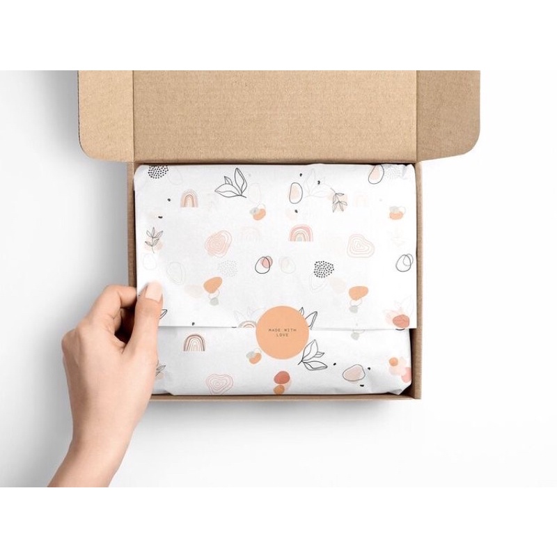 Jual custom wrapping paper kertas pembungkus size 19x44 cm kertas ...