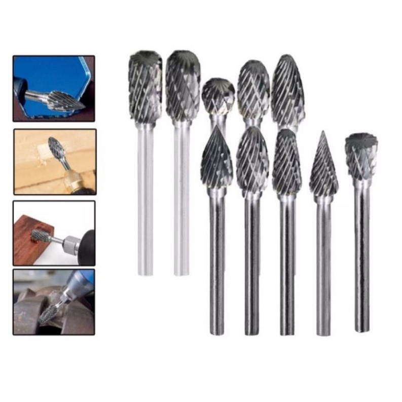 Jual MATA TUNER SET 10 PCS/ROTARY BURR/MATA UKIR GRINDING BESI | Shopee ...