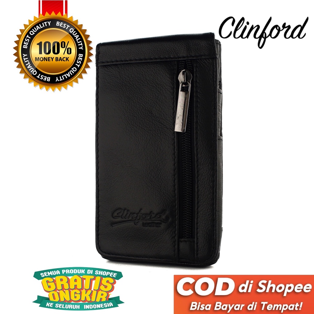 Jual TOKOKOE - Dompet Sarung HP Handphone - Bahan Kulit Sapi Asli - Clinford 208 Hitam | Shopee ...