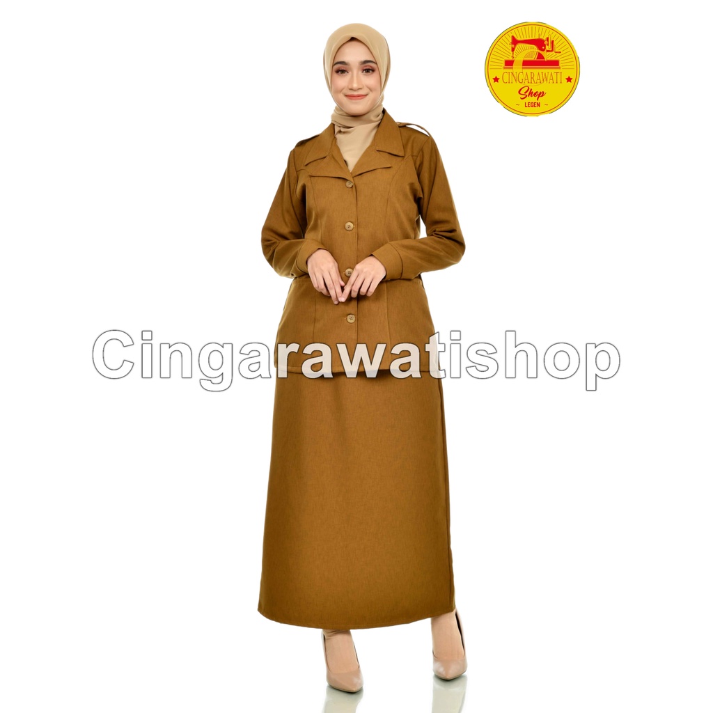 Jual Seragam PNS Wanita – Setelan Baju Dinas Pemda PDH Khaki Tua ...