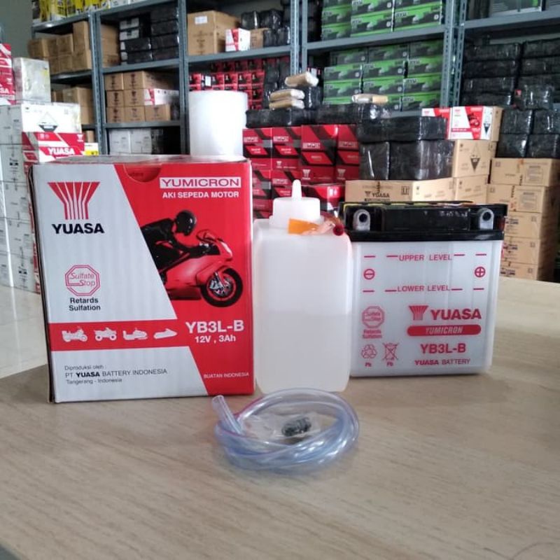 Jual aki yamaha rxk ,aki motor rxk yuasa YB3L-B ,12v 3ah | Shopee Indonesia