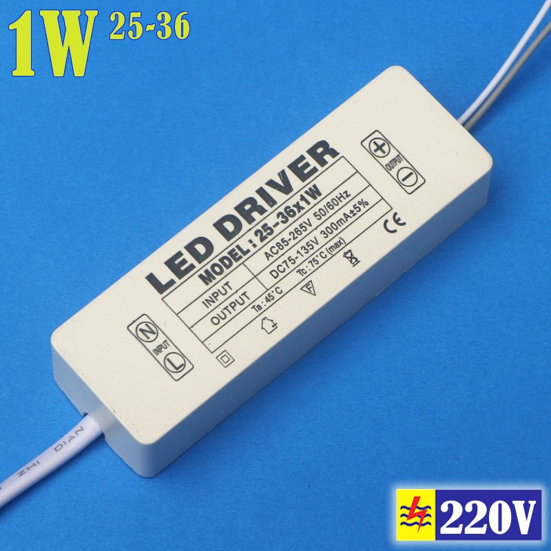 Jual Driver Led HPL Ac to Dc 25-36x 1w casing plastik LED OUT.DC.75 ...