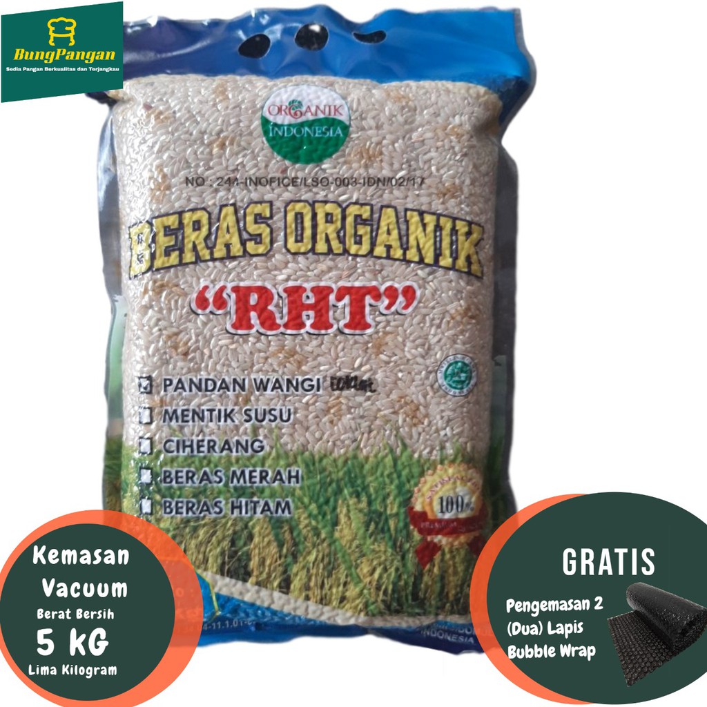 Jual 5Kg Beras Coklat Organik Premium / Brown Rice RHT Bersertifikat ...