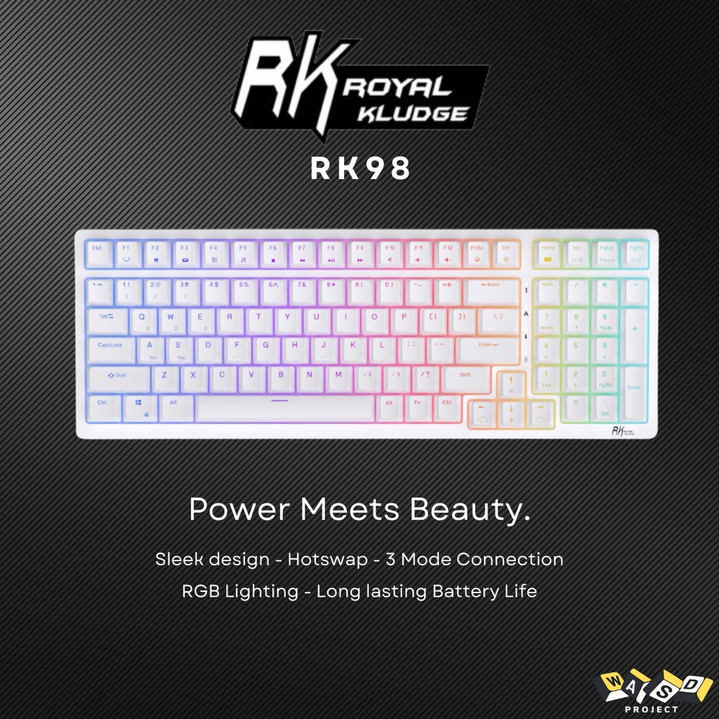 Jual ROYAL KLUDGE RK98 Mechanical Keyboard | 96% Layout | Hotswap | 3 ...