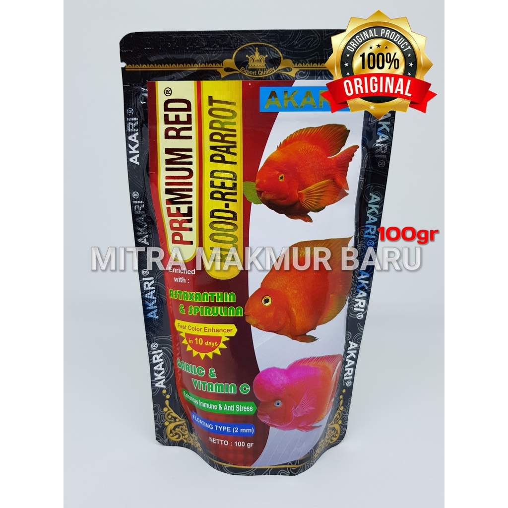 Jual Pelet Parrot AKARI BLOOD RED PARROT PREMIUM RED 100gr Pakan PARROT ...