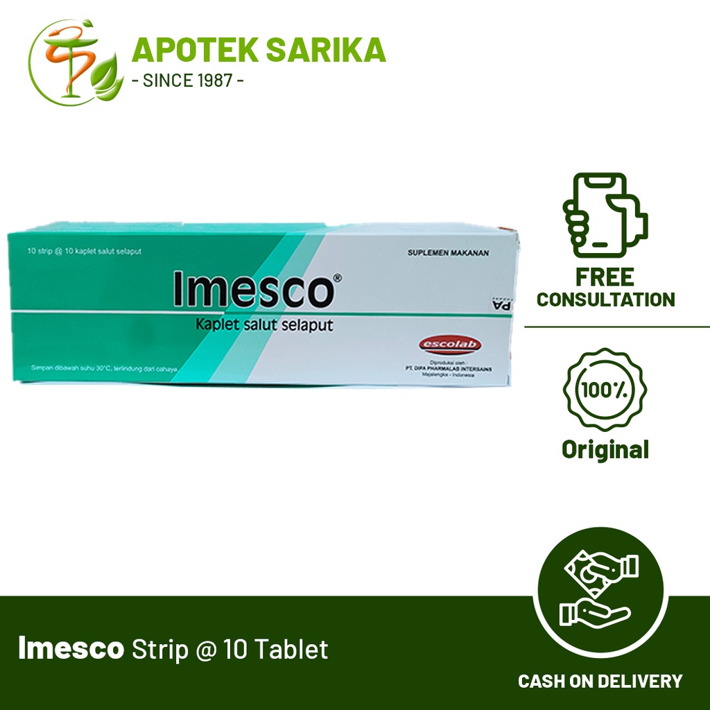 Jual Imesco Strip isi 10 Tablet (Suplemen Menjaga dan Memelihara Daya ...