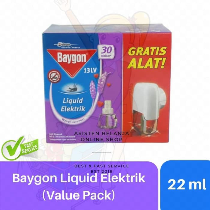 Jual BAYGON Liquid Elektrik Lavender 22ml Alat + Refill 30 Malam Baygon Electric Cair Ref Tolak ...