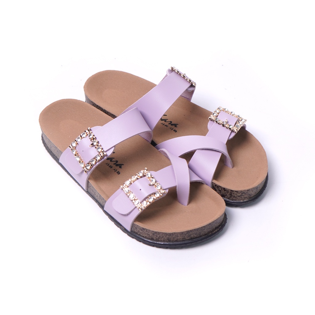 Jual Sara Sara KIARRA Sendal wanita birken ban dua silang permata ...