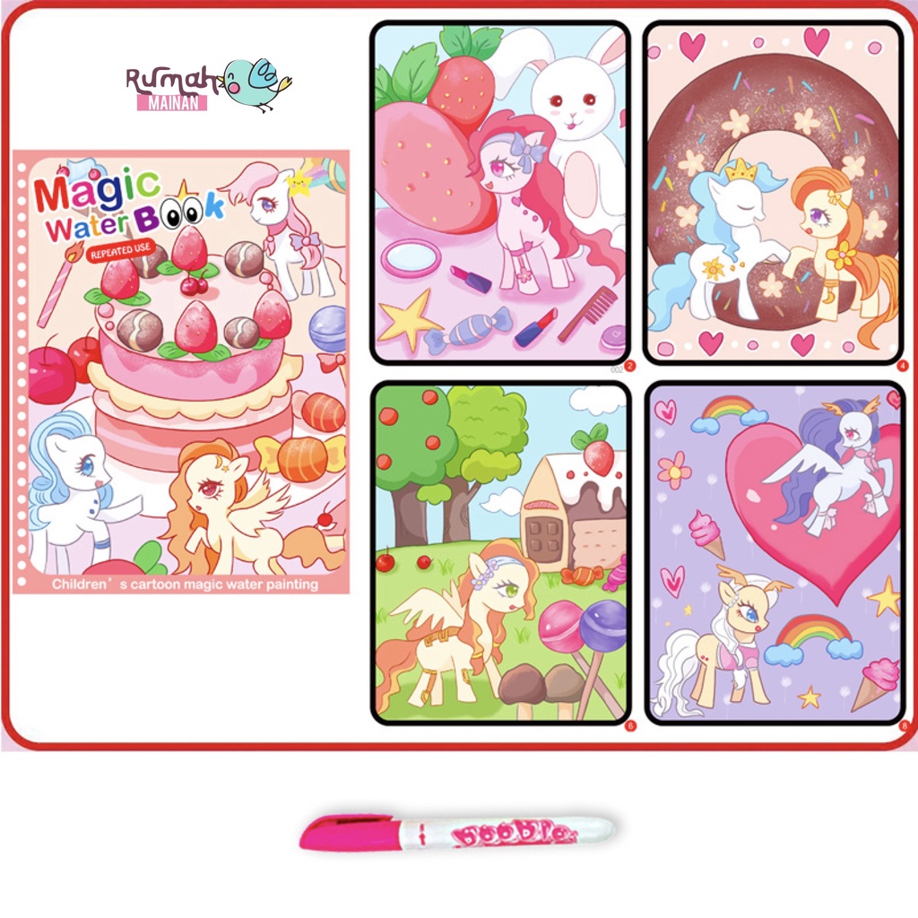 Jual Mainan Edukasi Magic Water Book Buku Mewarnai Mainan Air Bersih ...