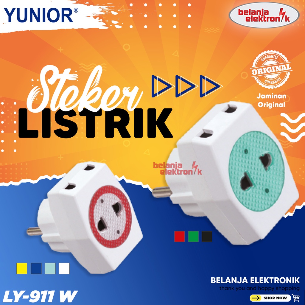 Jual YUNIOR Steker Colokan Listrik T Multi Loyal LY-911W Steker ...