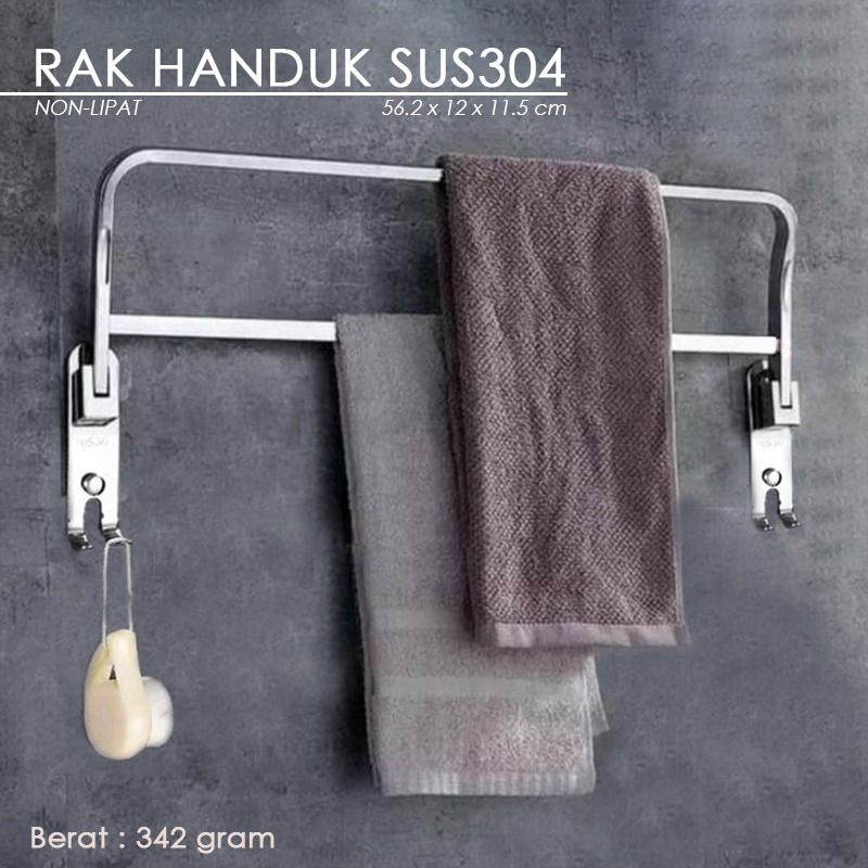 Jual PROMO Gantungan handuk stainless Lipat 60 cm / Rak handuk lipat 60 ...