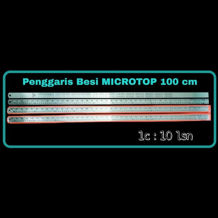 Jual SJS Penggaris Besi MICROTOP 100 cm / Garisan Besi / Metal Ruler ...