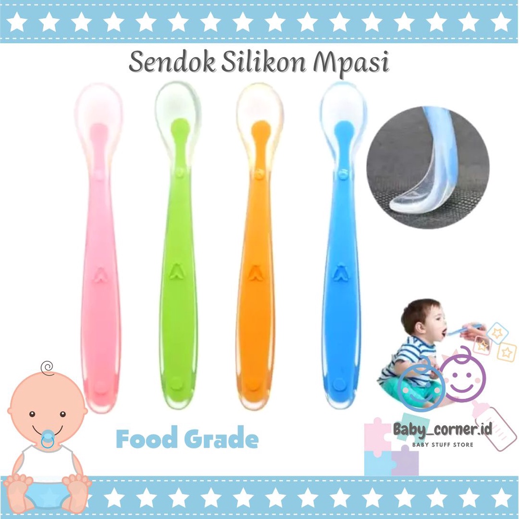 Jual Sendok Silicone MPASI Food Grade | Sendok Makan Lentur | Bahan ...