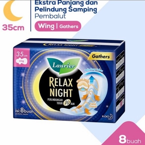 Jual Laurier Relax Night 35 cm 8 pads | Shopee Indonesia