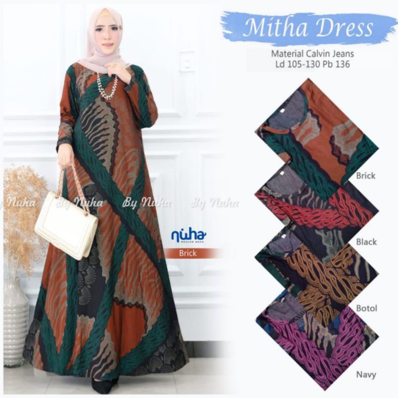 Jual BUSANA KEREN ORI GAMIS JUMBO MITA MAXY FLOWER SULTAN BAHAN CALVIN ...