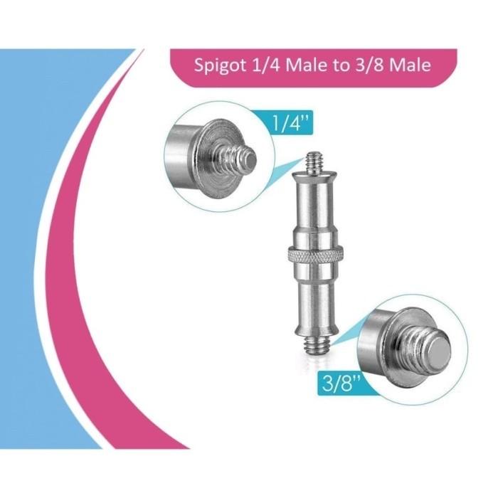 Jual Adapter Spigot Stud Adapter Screw 1/4", The Other End:3/8" Thread ...