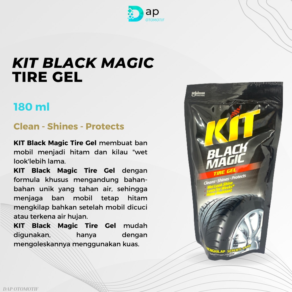 Jual Kit Black Magic Tire Gel Pouch Wax Ban Mobil dan Motor - 180 ml ...