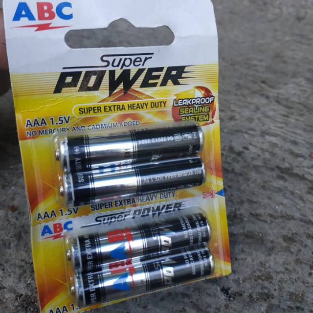 Jual Baterai ABC AAA super power 4pcs | Shopee Indonesia