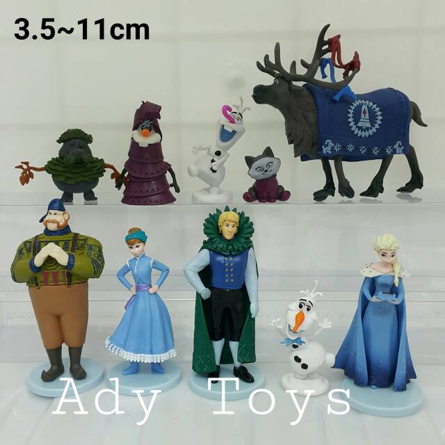 Jual 10pcs/Set Frozen 2 Elsa Anna Olaf Sven Kristoff Oaken Grand Pabbie ...