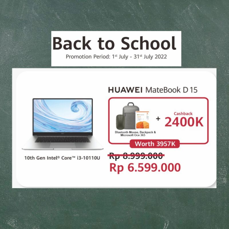 Jual Huawei Matebook D15 Intel core i3 garansi resmi | Shopee Indonesia