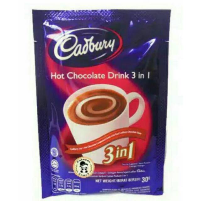 Jual Cadbury Hot Chocolate 3in1 Sachet 30 gr | Shopee Indonesia