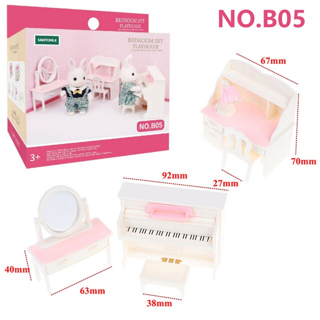Jual Mainan Koleksi Mirip Sylvanian Pink Bedroom Set Miniatur Kamar ...